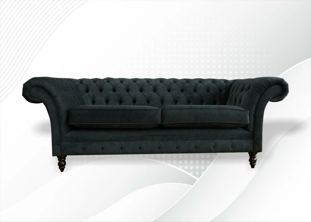 CHESTERFIELD 3 PLACES Grand XXL Meuble Canapé Design Moderne Tissu ...