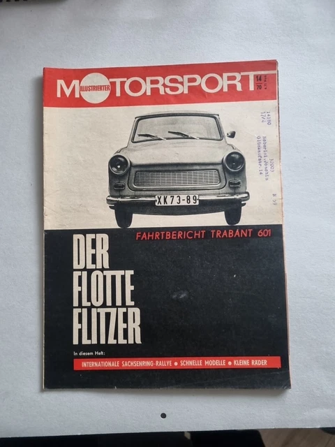 DDR MOTORSPORT IMS 14/70 Rallye Sachsenring, Trabant 601 EUR 2,00 ...