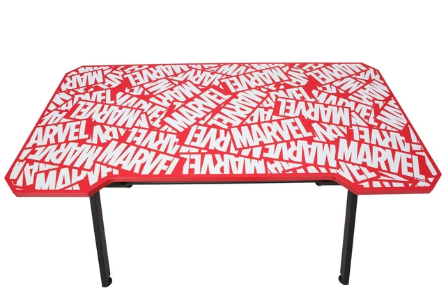 OFFICIAL DISNEY MARVEL Logo Computer Table Gaming Desk Black Metal £74. ...