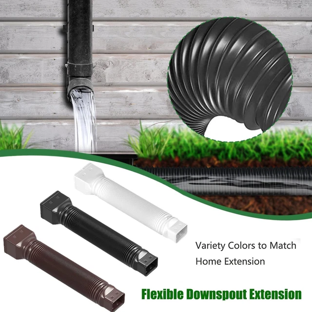 EXPANDABLE 21-60& FLEX Drain Downspout Extension Rain Flexible Gutter ...