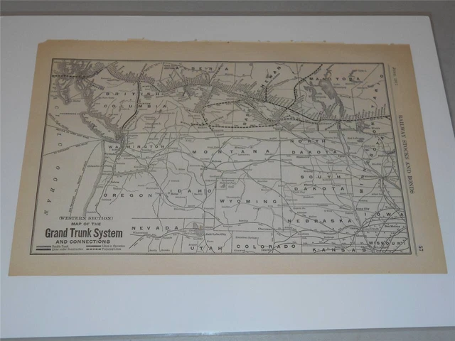 ORIGINAL MAP OF the Grand Trunk System and Connections (Eastern Section ...