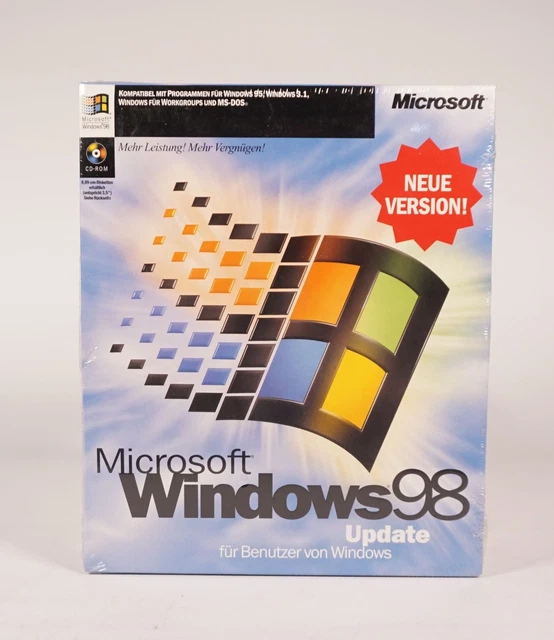 ORIGINAL MICROSOFT WINDOWS 98 Update New Version X00-18011 De Sealed IN ...