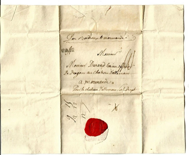 LETTRE MANUSCRITE RARE signée du Comte de Sansac 1777 EUR 80,00 ...