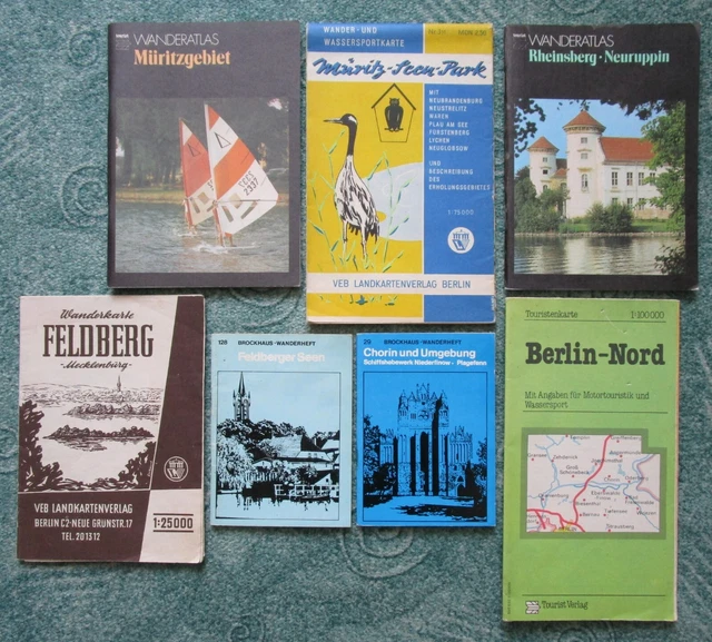 DDR LANDKARTEN UND Wanderhefte: Seengebiete Rheinsberg - Müritz ...