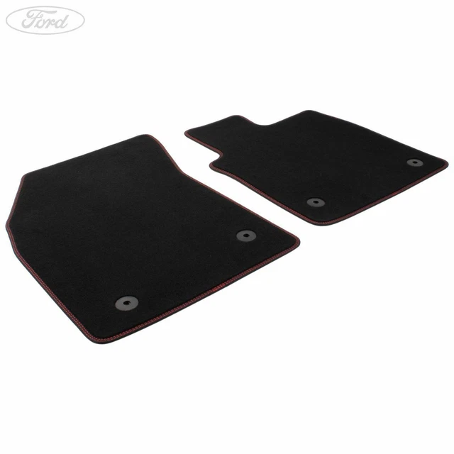 GENUINE FORD FOCUS Mk4 Front Floor Mats Set Velour Red Stitching 2018 ...