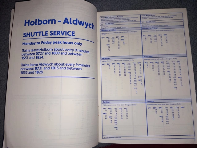 LONDON UNDERGROUND PICCADILLY Line Timetable + Map - MAY 1987 £9.99 ...
