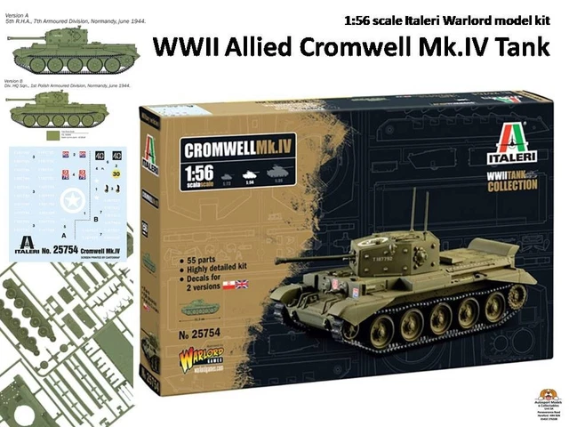 1/56TH 28MM WWII Cromwell Mk.IV Tank Warlord model kit by Italeri £22. ...