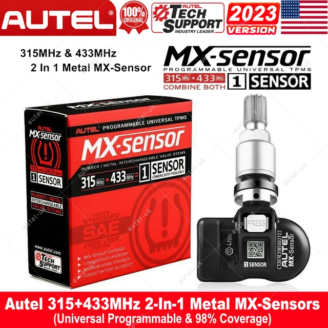 AUTEL MX-SENSOR TPMS Programmable 2-In-1 315&433MHz Tire Pressure ...