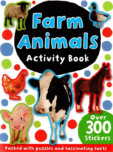 FARM ANIMALS STICKER Activity Preschool Book Cows Pigs Horse Sheep ...