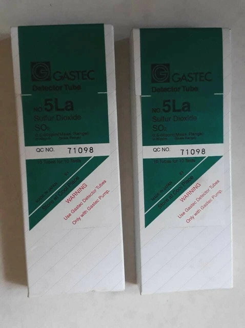 GASTEC 5LA SULFUR dioxide detector tube 0.5-60ppm , 2-30ppm £121.66 - PicClick UK