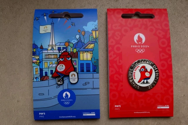 Duo Pins Jo Paris 2024 Jeux Olympiques Mascotte Olympiade Et Logo Jo