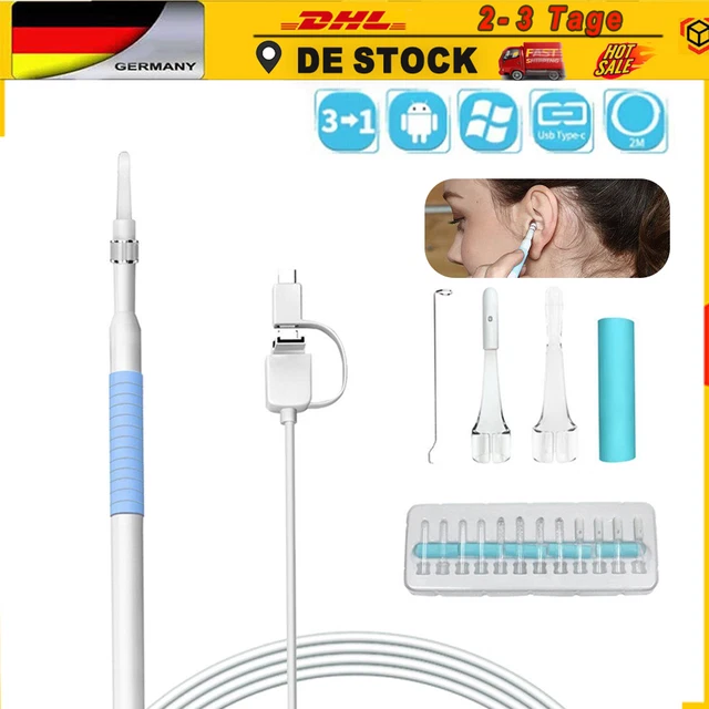 OHR-ENDOSKOP OHRENSCHMALZ-ENTFERNER KAMERA Löffel Reinigungswerkzeug HD ...