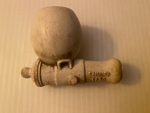 PIPE EN TERRE cuite sculptée de GAMBIER CANON OBUSIER N°1395 poinçon J ...