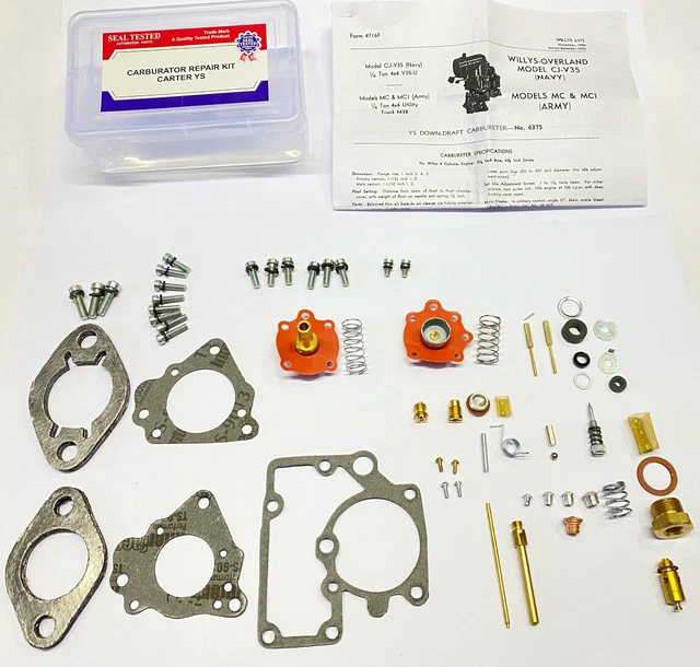 JEEP WILLYS M38 Kit Complet Carburateur Carter Ys EUR 55,00 - PicClick FR