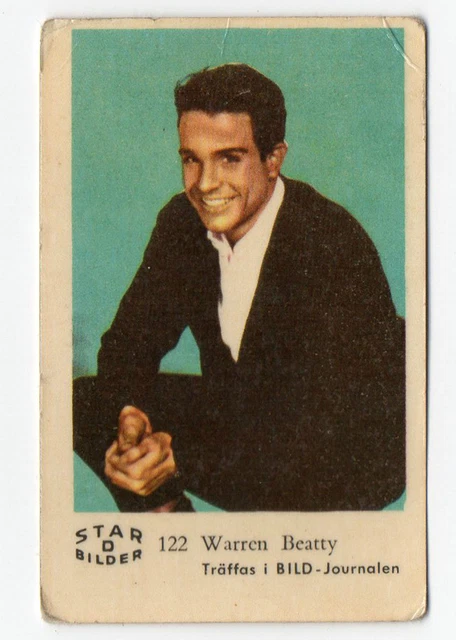 1960S SWEDISH FILM Star Card Star Bilder D #122 American Actor Warren ...