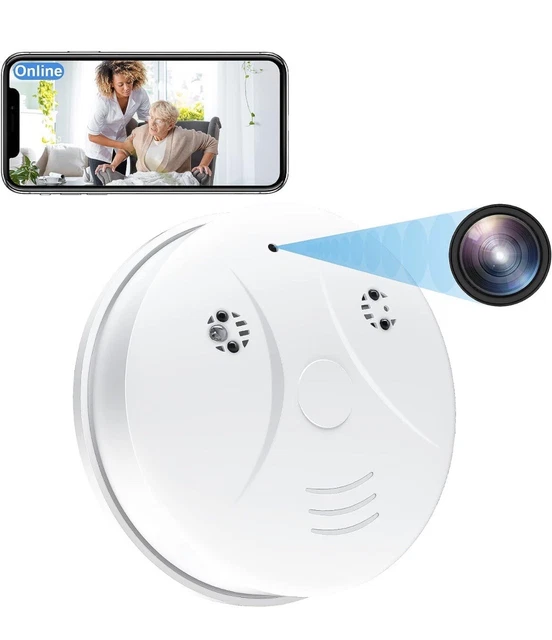 HIDDEN CAMERA SMOKE Detector Wifi Video Recorder Real Time Spy HD 1080P ...