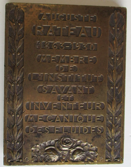 RARE ANCIENNE GROSSE plaque médaille bronze AUGUSTE RATEAU 1863-1930 XX ...