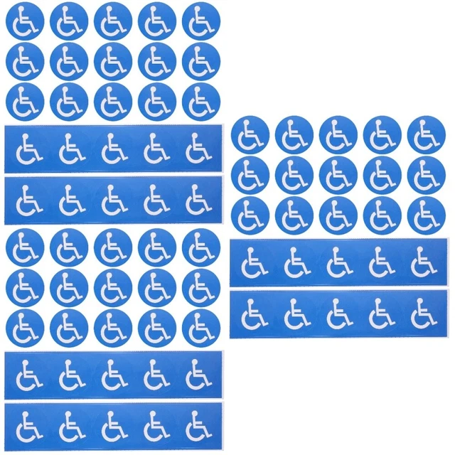 30 SHEETS DISABLED Parking Sign Adhesive Wheelchair Decals Logo ...