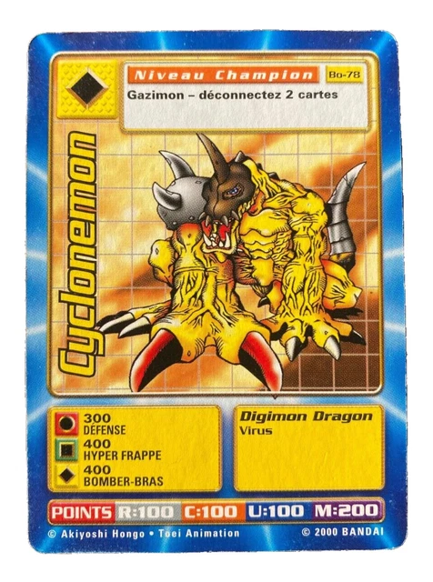 CARTE CYCLONEMON DIGIMON bandai toei animation French card 1999 bo-78 ...