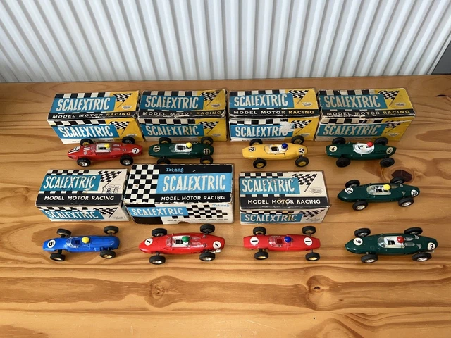 VINTAGE TRI-ANG SCALEXTRIC GP/F1 Racing Cars x 9 Untested Boxed Loft ...