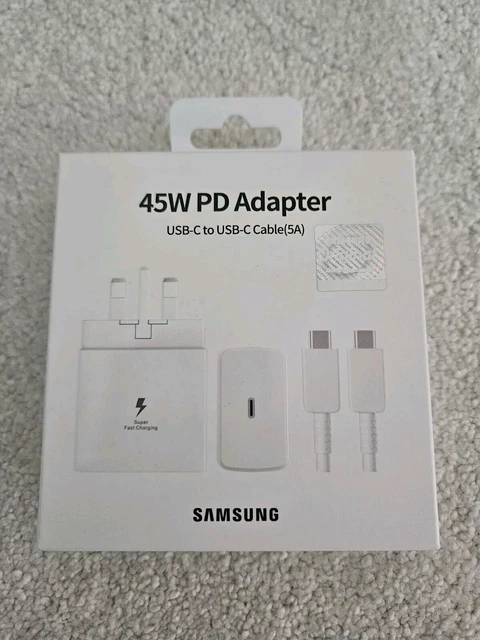 OFFICIAL GENUINE SAMSUNG 45W PD ADAPTER With USB-C CABLE For S24 Ultra S23 S22 £16.99 - PicClick UK