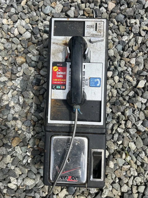 VINTAGE PHONE BOOTH Payphone Push Button Telephone GTE Frontier Verizon ...