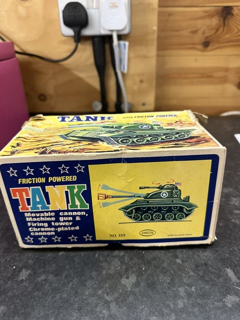 VINTAGE TANK WITH Friction Powered Toy Boxed £19.00 - PicClick UK