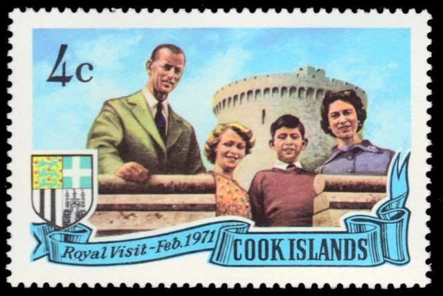 COOK ISLANDS 301 (SG349) - Queen Elizabeth II Royal Visit (pb75555) $2. ...