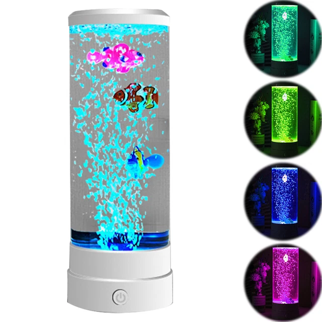 AQUARIUM LAMP COLORFUL Kids Friendly Bubble Fish Lamp LED Bubble Fish ...