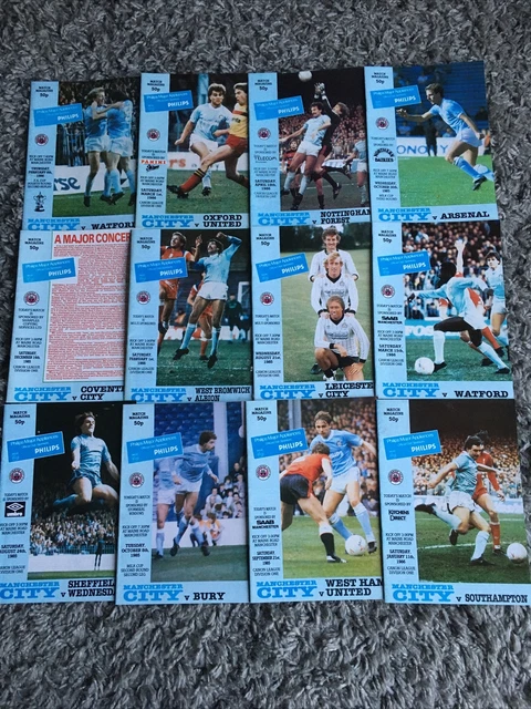 MANCHESTER CITY PROGRAMMES X 12 - 1985-86 £2.50 - PicClick UK
