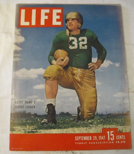 LIFE MAGAZINE SEPTEMBER 29 1947 Notre Dame Football cover £12.00 ...