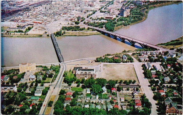 SASKATOON SASKATCHEWAN AERIAL View Unused Vintage Postcard E99 $10.00 ...