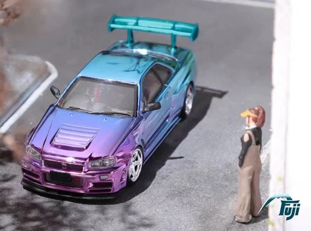 NISSAN SKYLINE GT-R (R34) - NISMO Z Tune HW - Purple Blue Gradient - FUJI 1:64 £39.32 - PicClick UK