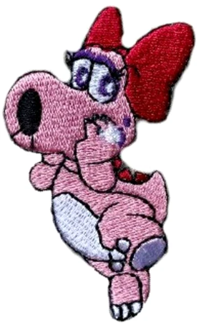 BIRDO PINK DINOSAUR Patch 3" Super Mario Bros Iron-on Badge Costume ...