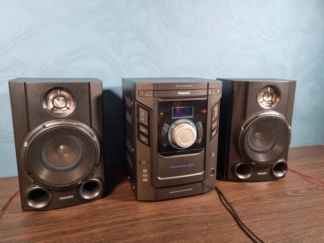 PHILIPS MP3 CD Bookshelf Hi-Fi System Tape/Radio Player FWM154/12 Black ...