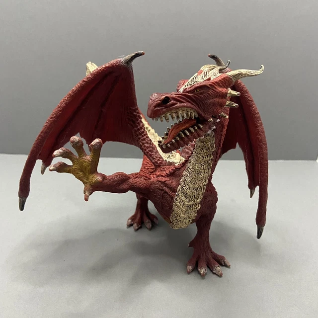 SCHLEICH 73527 ELDRADOR Red Dragon Warrior Figure Moveable Jaw 6" Tall ...