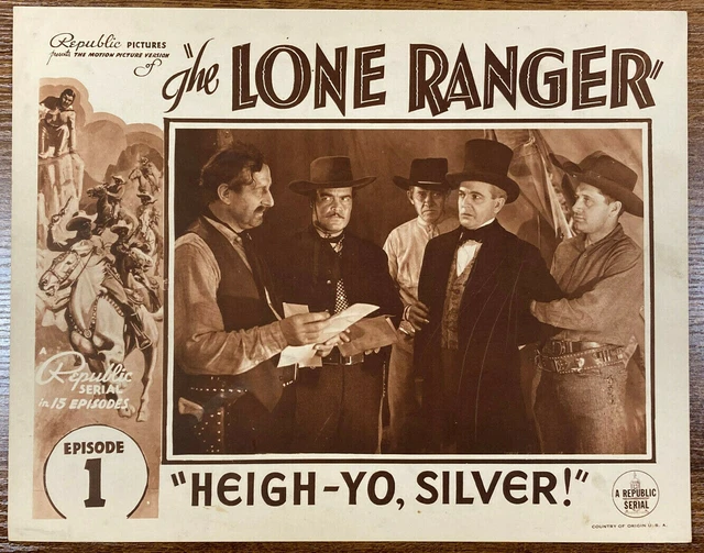 LONE RANGER ORIGINAL Movie Lobby Card Poster 1938 Western Serial ...