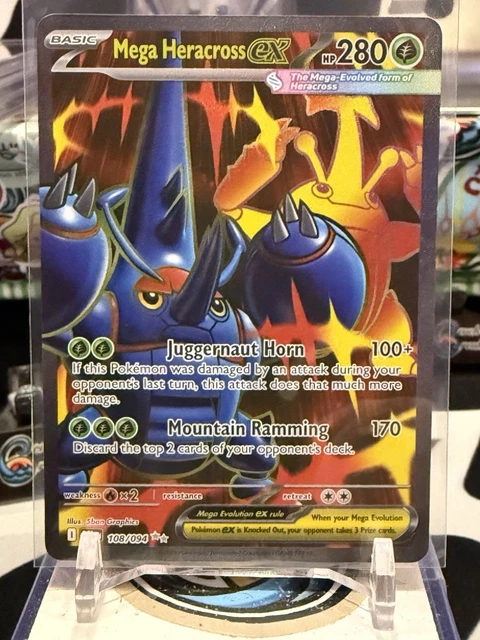 2025 POKEMON PHANTASMAL Flames Mega Heracross ex Ultra Rare #108/094 JW ...