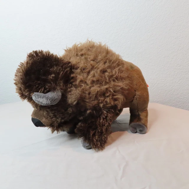 WILD REPUBLIC YELLOWSTONE Buffalo Bison Fluffy Brown Soft Plush Stuffed ...