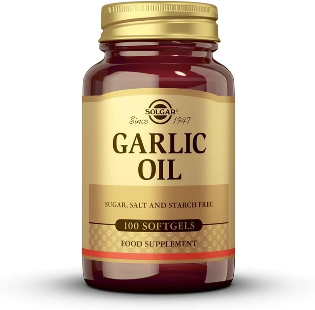 SOLGAR GARLIC OIL Softgels - Pack of 100 - Antifungal, Antibacterial ...