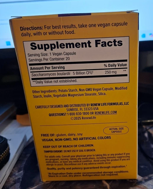 ULTIMATE FLORA SACCAROMYCES Boulardii Probiotic 5 BILLION GO PACK - 20 ...