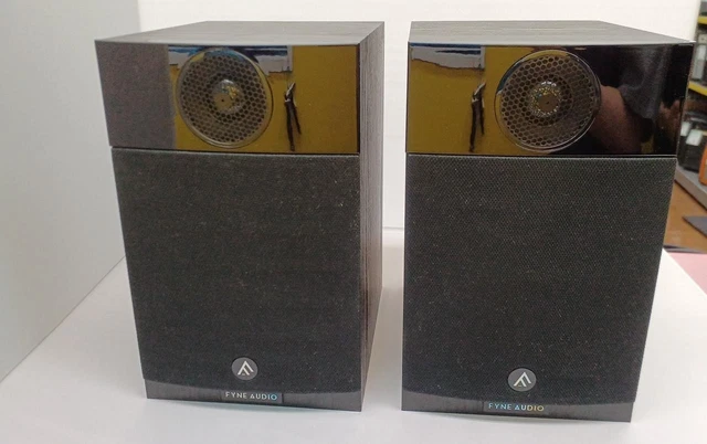 FYNE AUDIO F300 Black Ash Bookshelf Speaker Pair Works Tested TB01 4.5 ...