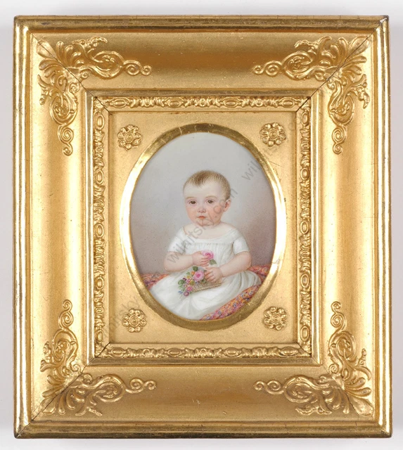 JOSEPH SPELTER &PORTRÄT eines kleinen Mädchens", Miniatur auf Porzellan, Anfang des 19. Jh. EUR ...