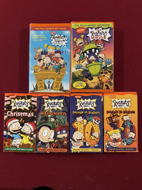 RUGRATS VHS 6 Tape Bundle Orange Shells Movie Paris Halloween Christmas ...