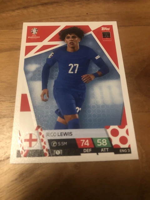 CARTA RICO LEWIS Euro 2024 Match Attax Inghilterra nuova e nuova carta ...