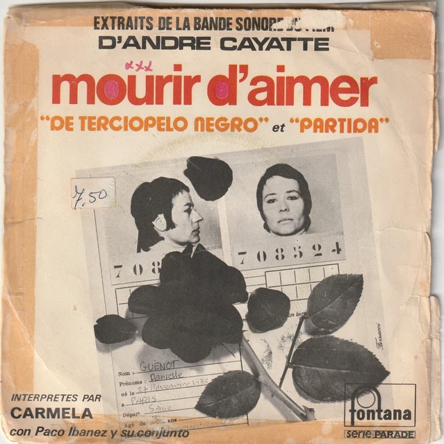 CARMELA BANDE ORIGINALE du film mourir d'aimer EUR 0,50 - PicClick FR