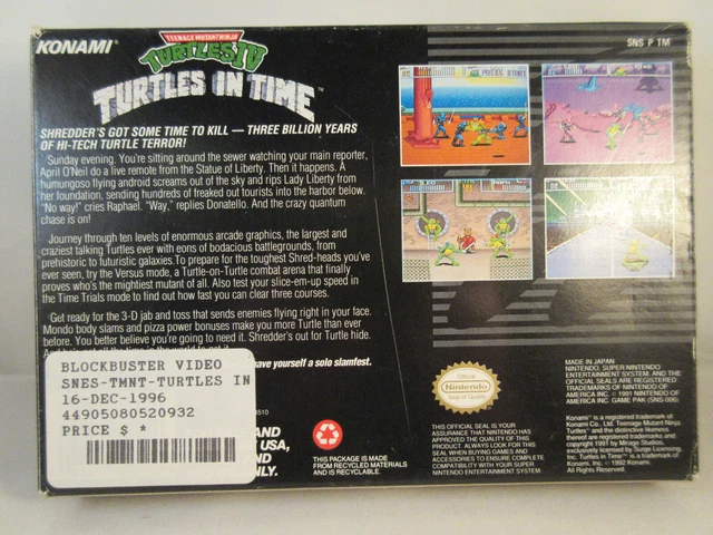 TEENAGE MUTANT NINJA Turtles IV Turtles in Time Super Nintendo SNES Complete Box EUR 271,19 ...