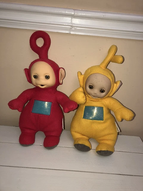 TELETUBBIES YELLOW AND Red Vintage 13” Stuffed Animals With Working ...