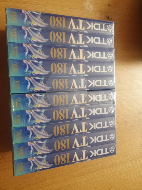 10 X TDK TV 180 VHS Blank Tapes 3 Hours Brand New Sealed £8.00 ...