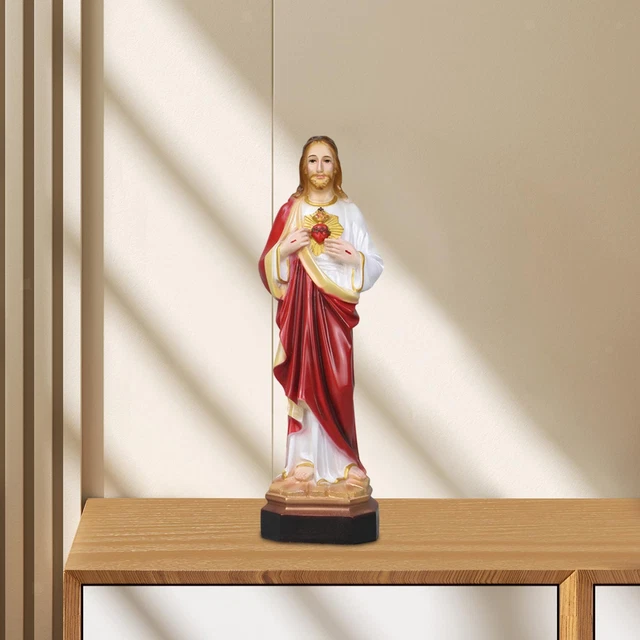 JESUS FIGURE TABLETOP Display Sacred Heart of Jesus Figurine for Church ...